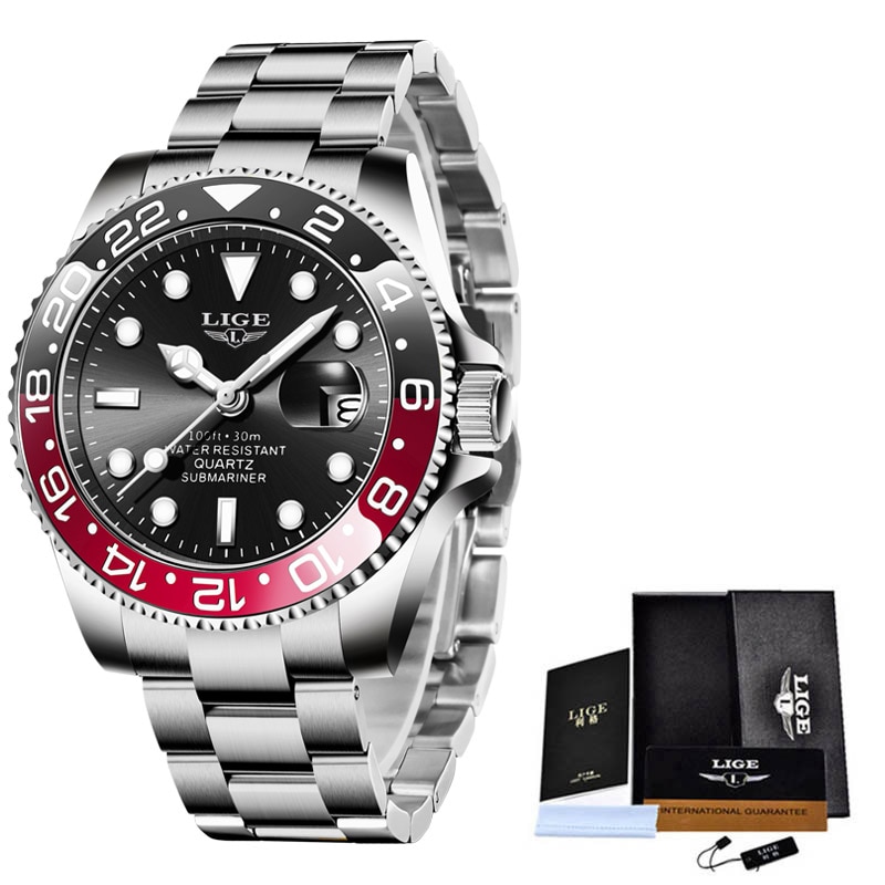 LIGE 10045 Submariner 30ATM Fashion Diver Watch - LIGE Watches