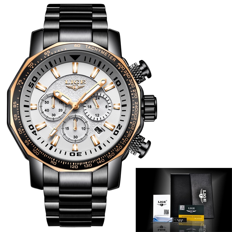 LIGE 9871 Luxury Full Steel Quartz Watch - LIGE Watches